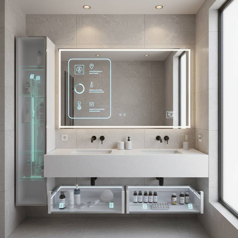 AI Mirrors for Bathroom Clutter Solutions | backdroppers.com | Back ...